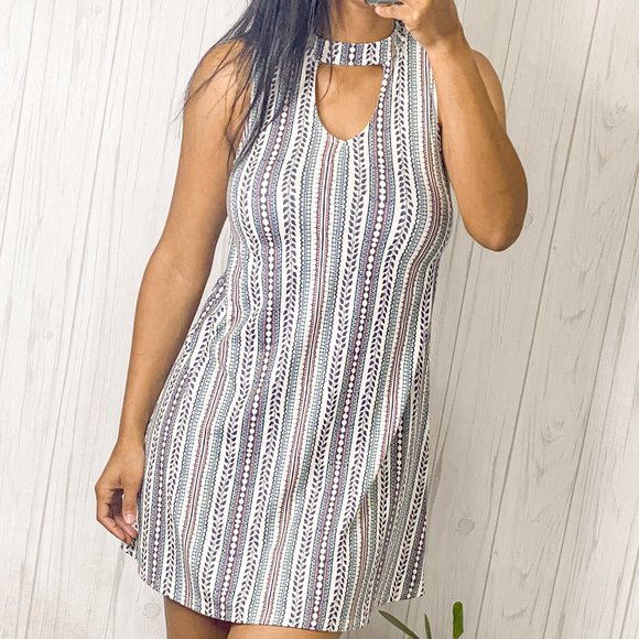 Mudd | Dresses | Nwot Mudd High Neck Cut Out Multicolors Dress | Poshmark